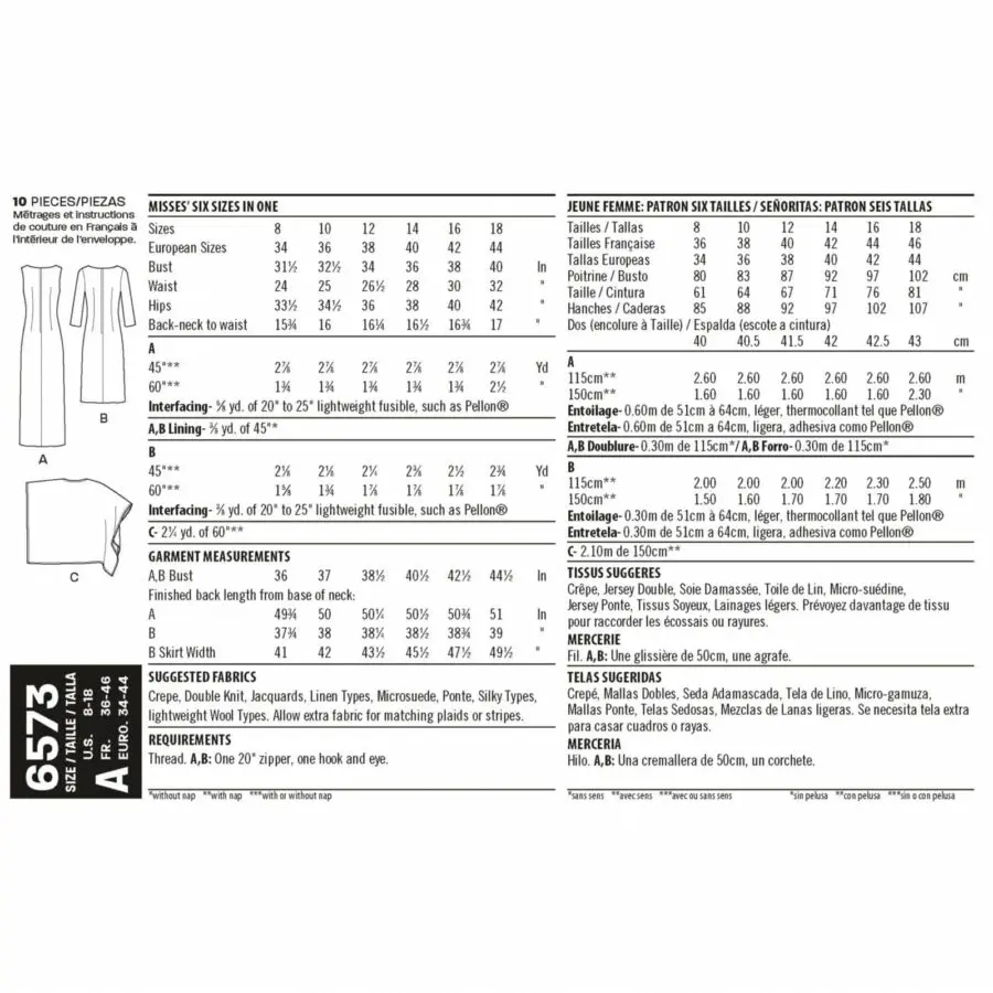 New Look Sewing Pattern 6573 | Fabric Land