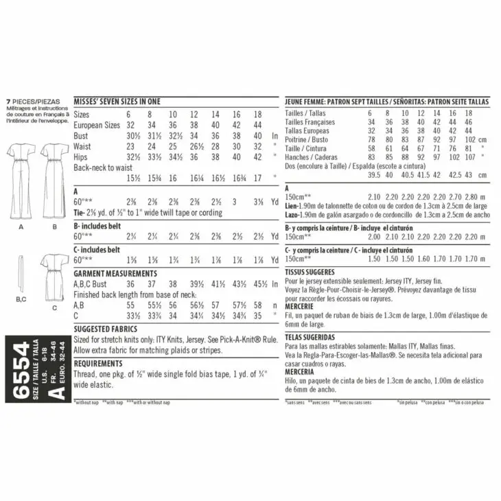New Look Sewing Pattern 6554 | Fabric Land
