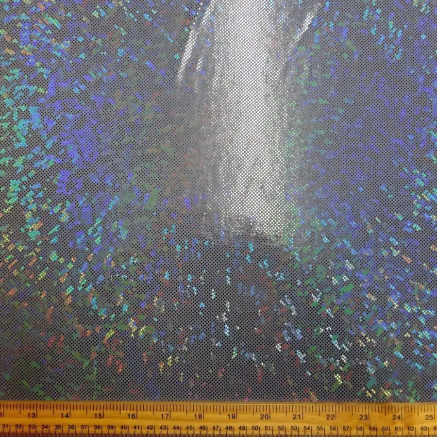 Lycra Hologram Fabric Shattered Glass Grey Hologram | Fabric Land