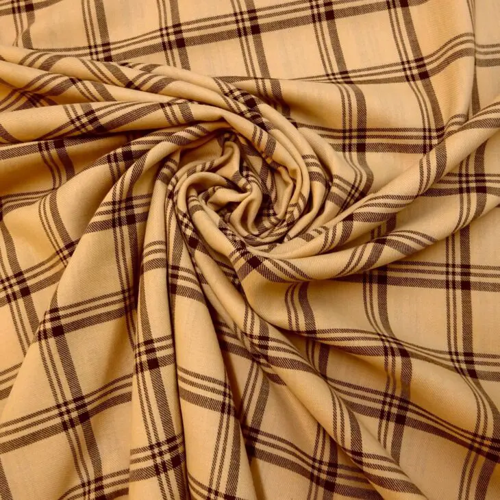 Suiting Fabric Wool Blend Bovoy Plaid Beige | Fabric Land