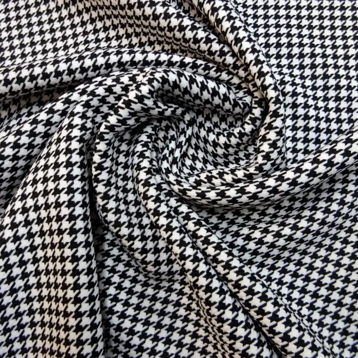Suiting Fabric Classic British Dog Tooth Black White | Fabric Land