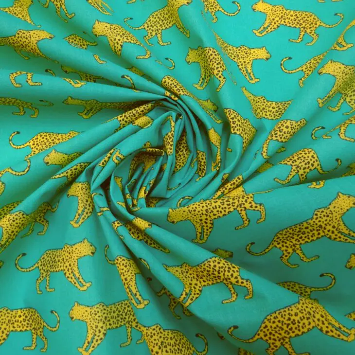 Polyester Cotton Fabric Jungle Lynx | Fabric Land