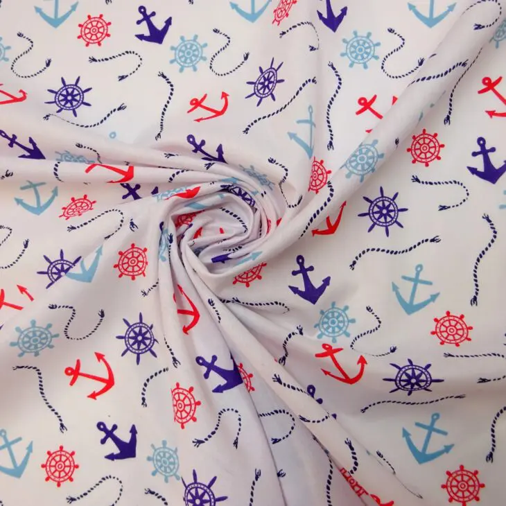 Polyester Cotton Fabric Anchorage White | Fabric Land