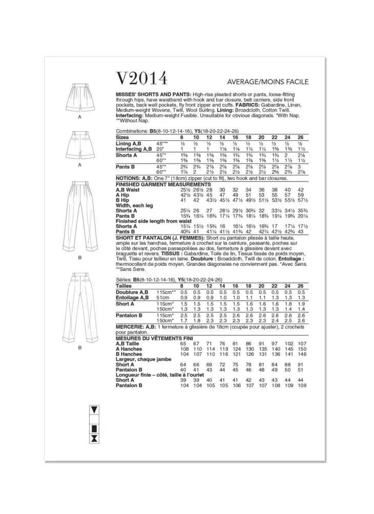 Vogue Sewing Pattern 2014 | Fabric Land