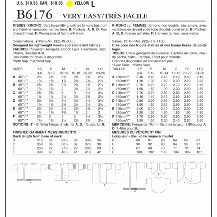 Butterick Sewing Pattern 6176 | Fabric Land