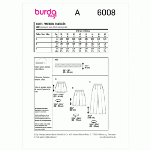 Burda Sewing Pattern 6008 | Fabric Land