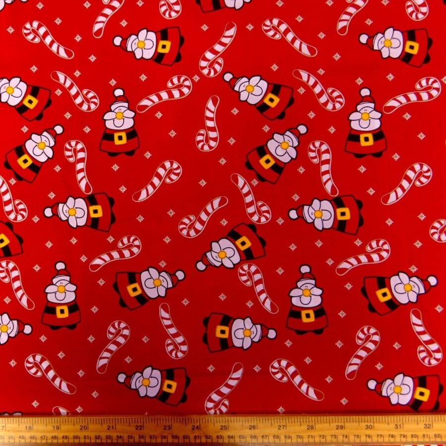 Christmas Cotton Fabric Santa And The Candy Canes | Fabric Land