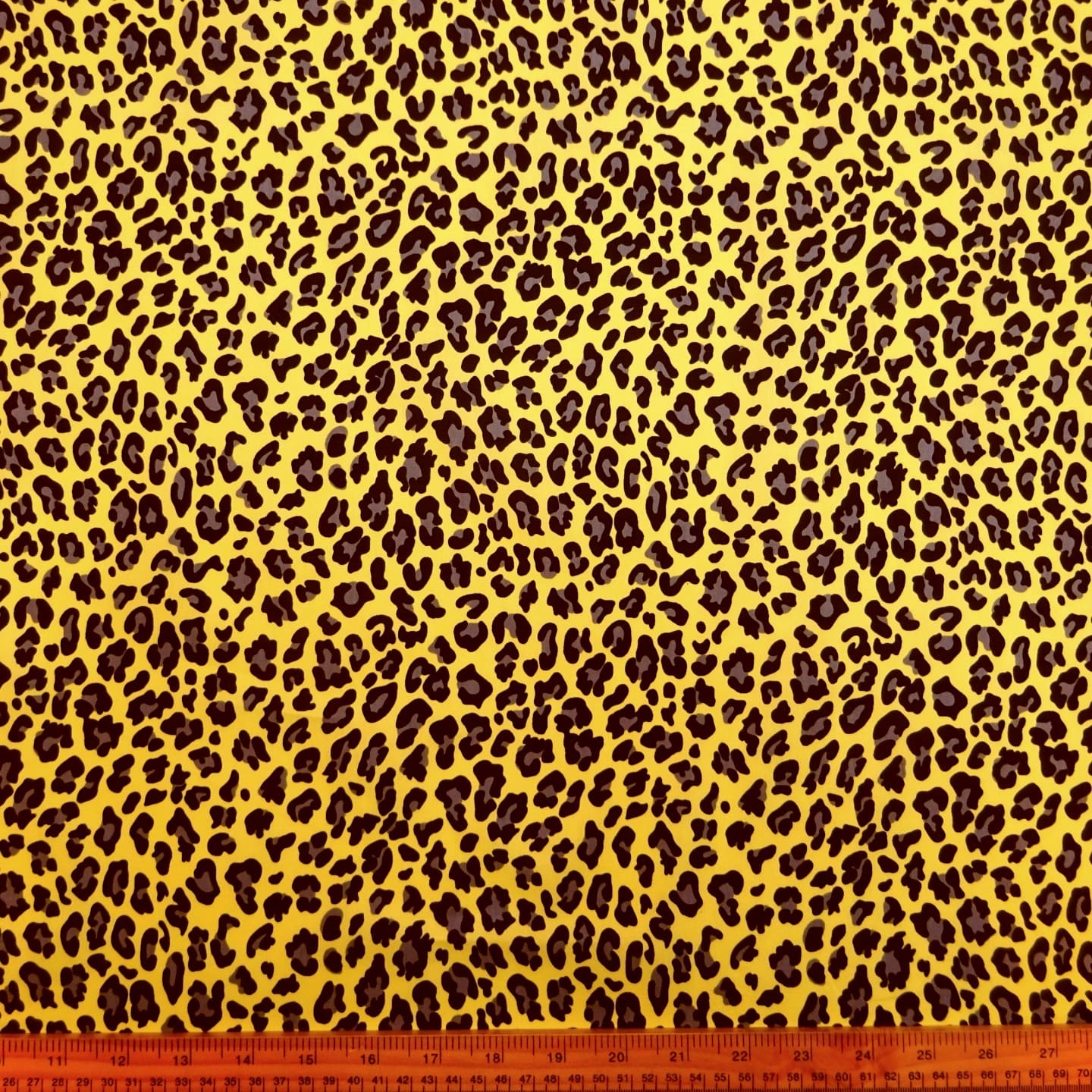 Cotton Fabric Animal Print Percy Puma Yellow | Fabric Land